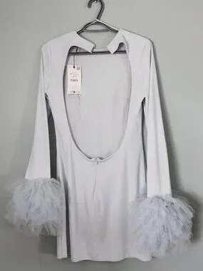 Zara | Dresses | Zara Short Tulle Cuff Dress | Poshmark